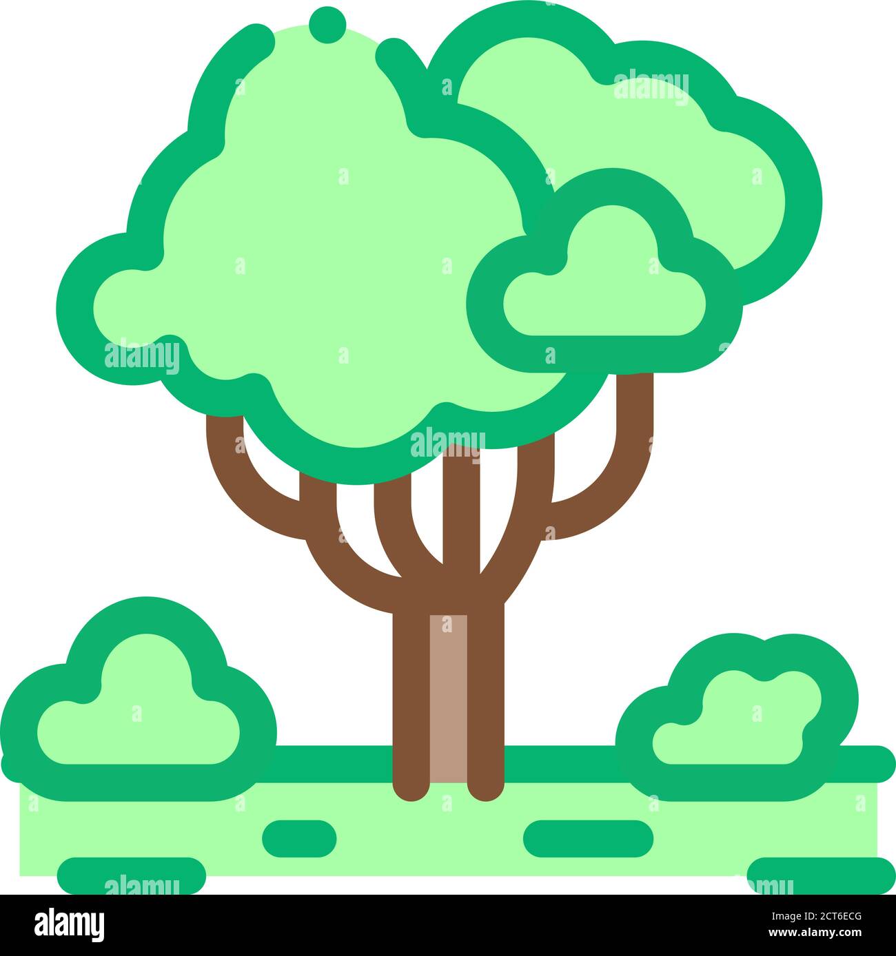 jungle forest tree icon vector outline illustration Stock Vector Image ...