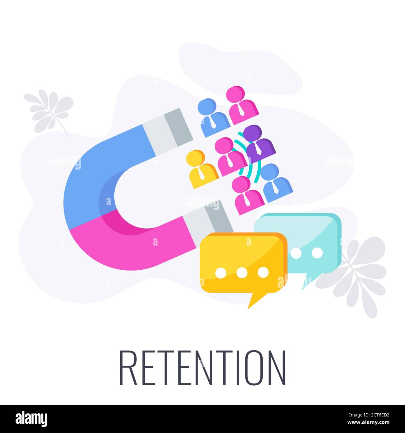 Retention icon. Attracting potential customers. Flat vector ...