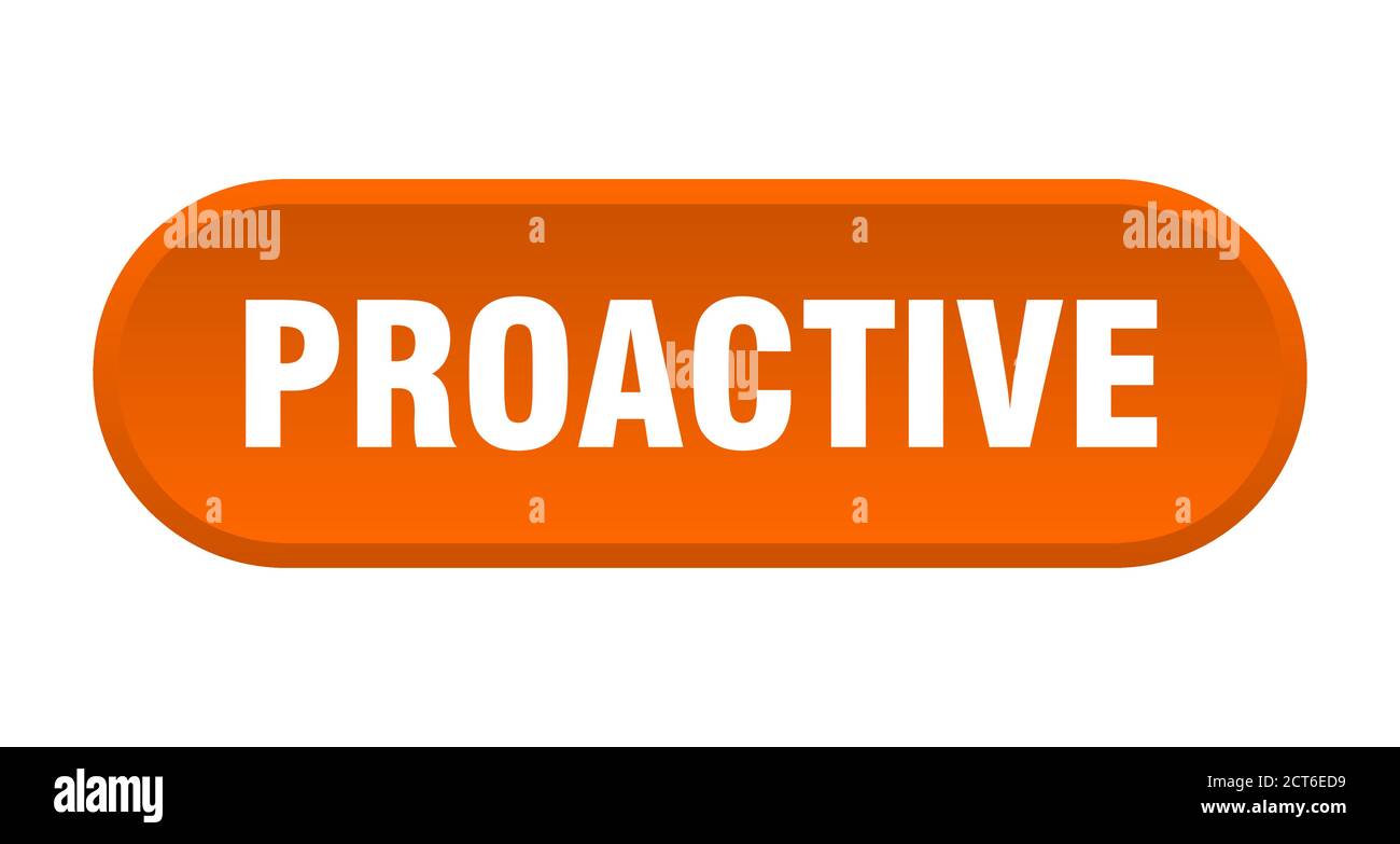 proactive button. rounded sign isolated on white background Stock ...