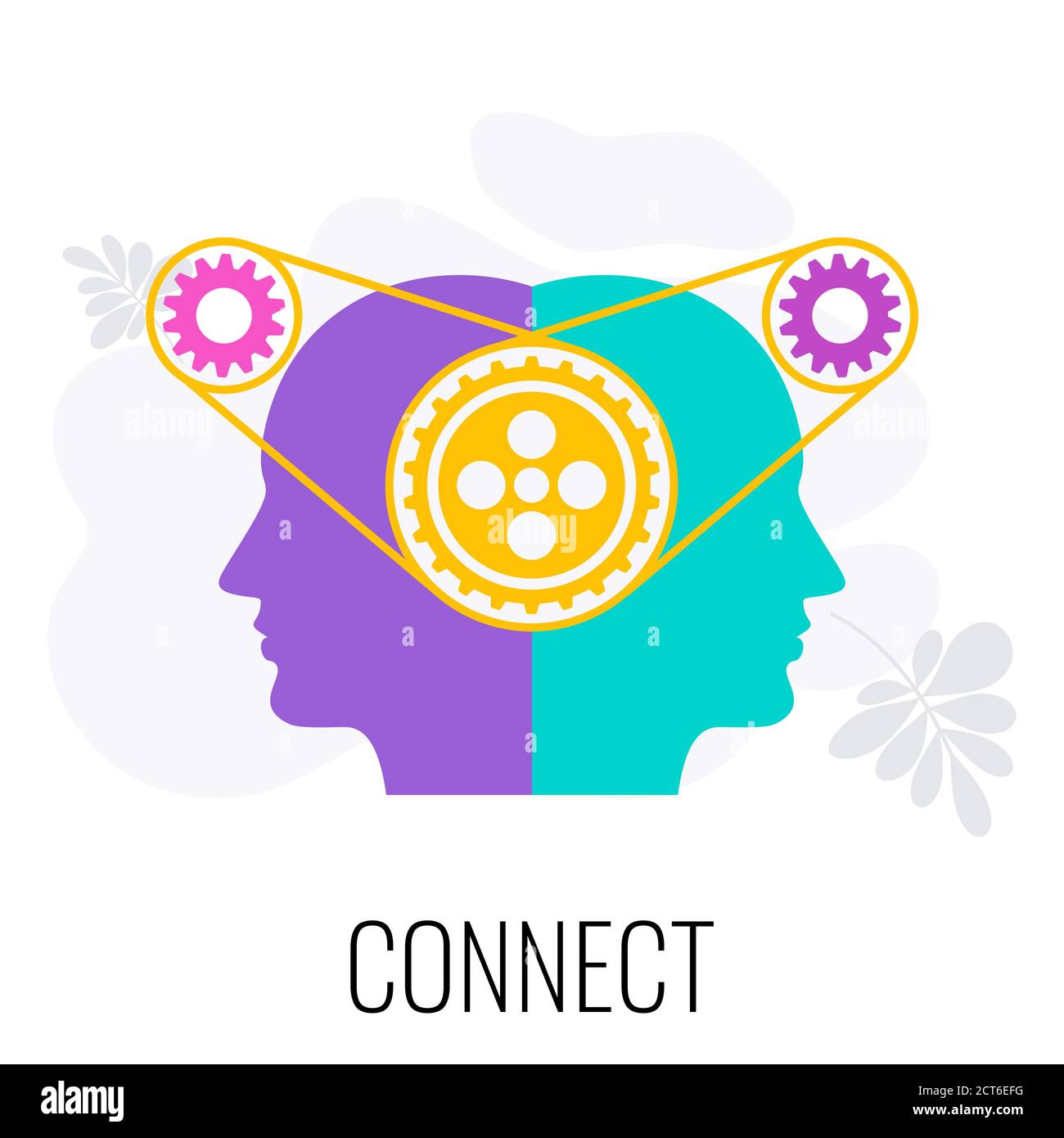 Connect people icon. Mechanism and gears in the head Stock Vector Image ...