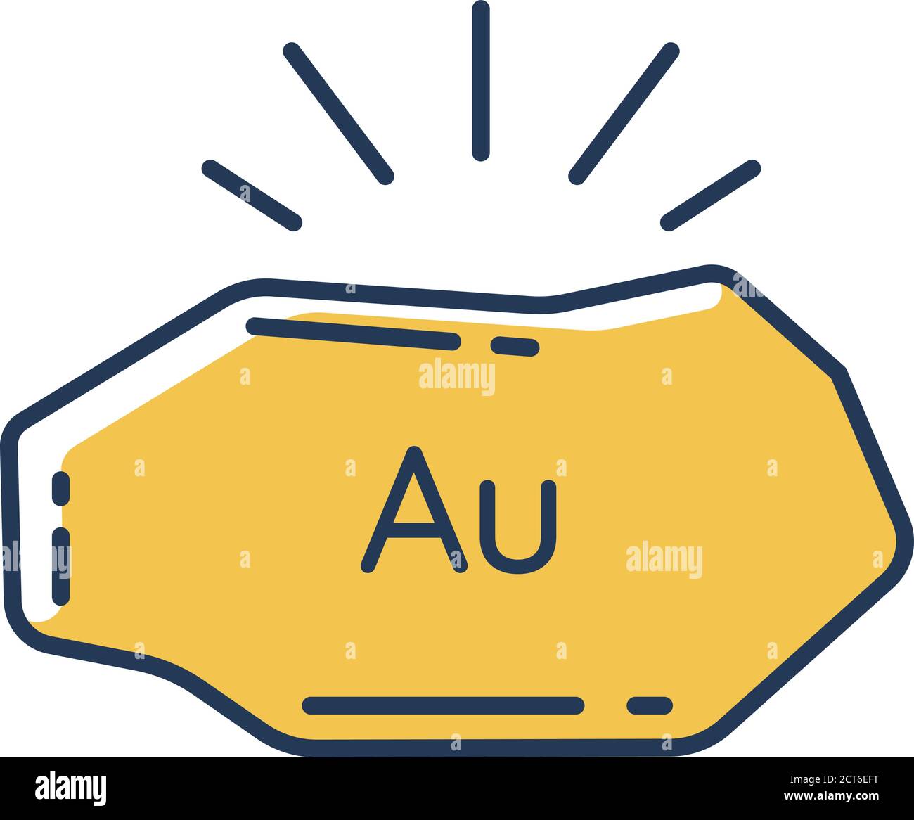 Golden ore stone nugget Stock Vector Images - Alamy