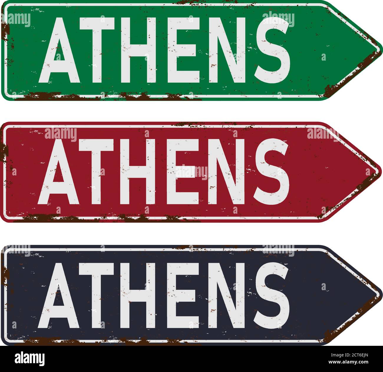 Athens vintage rusty metal sign on a white background, vector ...
