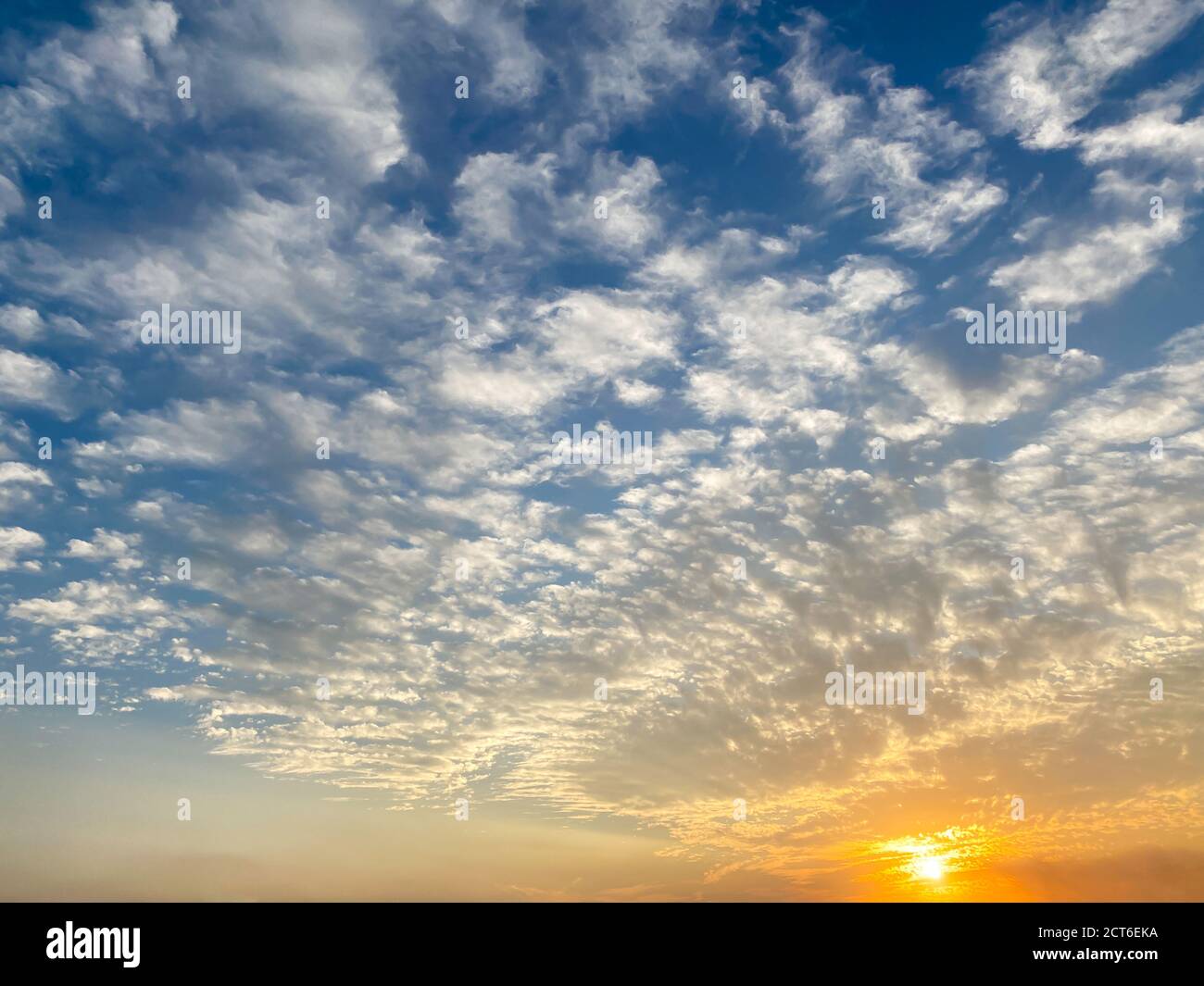 Sunset in the sky with dramatic clouds. Beautiful sunset Stock Photo ...