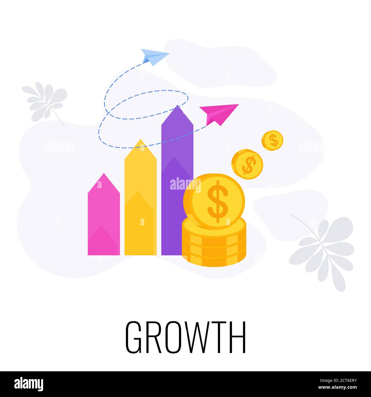 Growth infographics Icon. Strategy, management and marketing. Flat ...