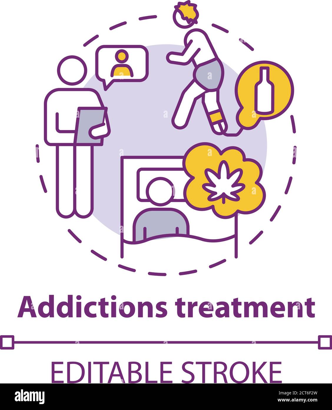 Addictions treatment concept icon Stock Vector Image & Art - Alamy