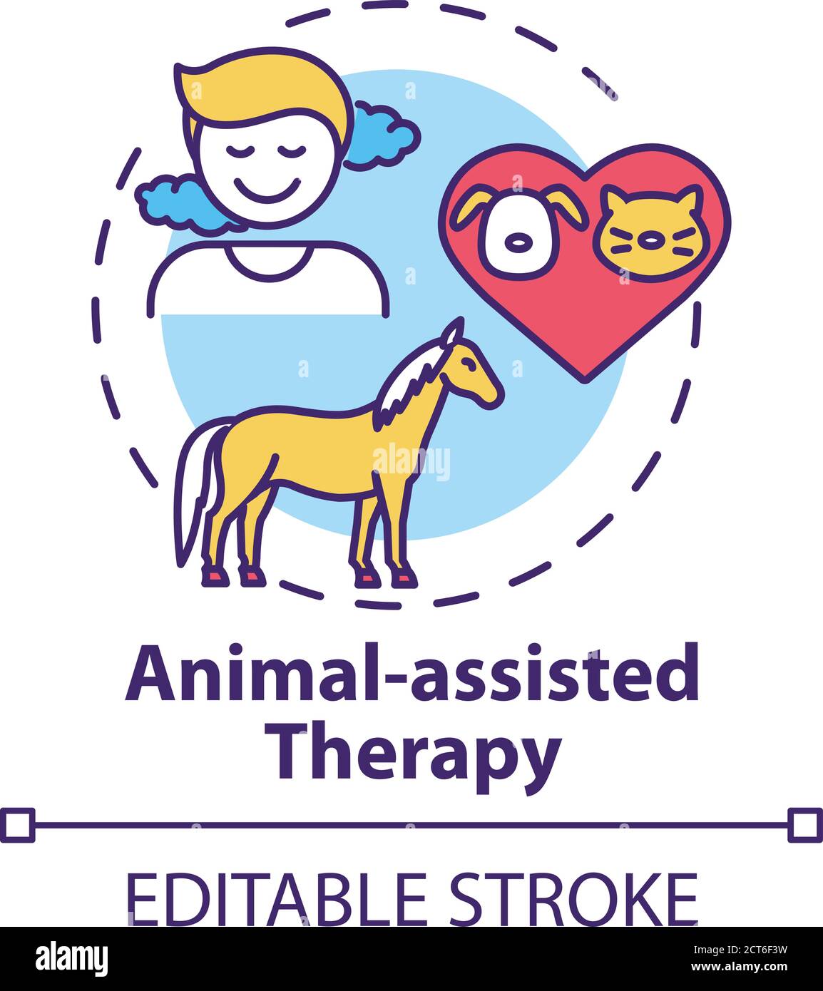 Animal-assisted therapy concept icon Stock Vector Image & Art - Alamy