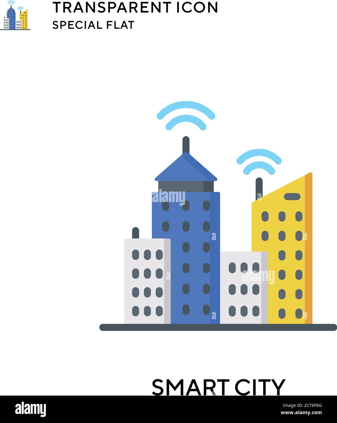 Smart city vector icon. Flat style illustration. EPS 10 vector Stock ...