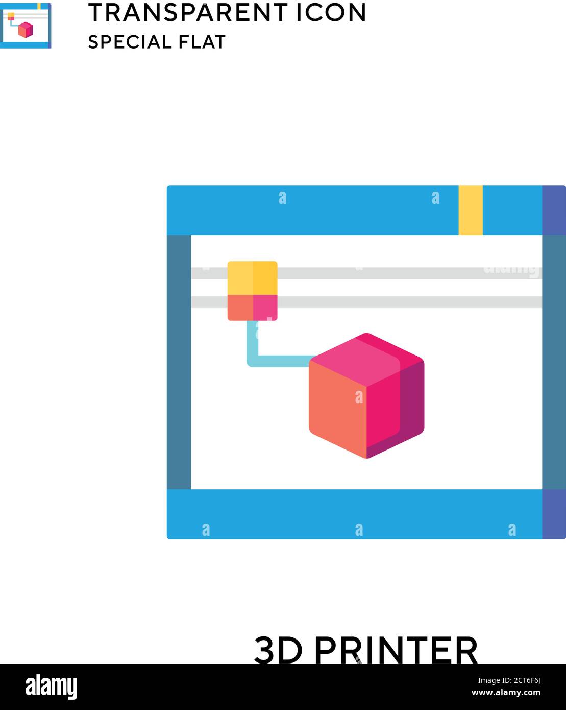 3d printer vector icon. Flat style illustration. EPS 10 vector Stock ...