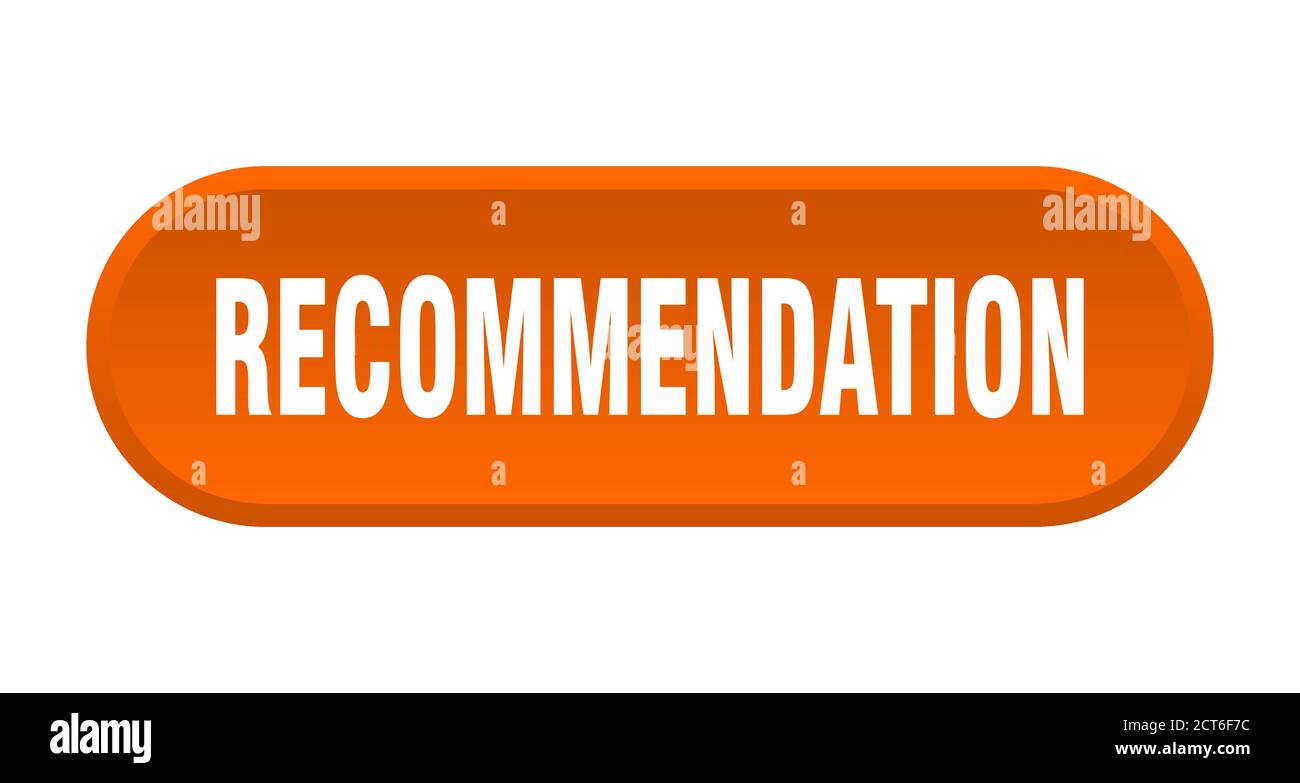 recommendation button. rounded sign isolated on white background Stock ...