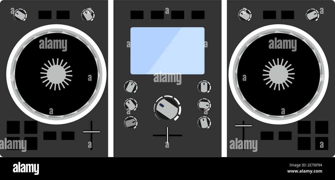 DJ Icon. Flat Color Design. Vector Illustration Stock Vector Image ...