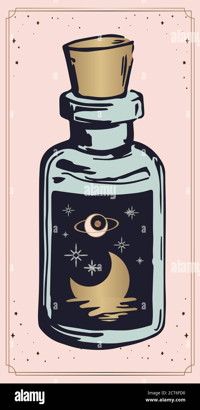 sacred esoteric symbols with hand gestures, the moon and stars in the ...