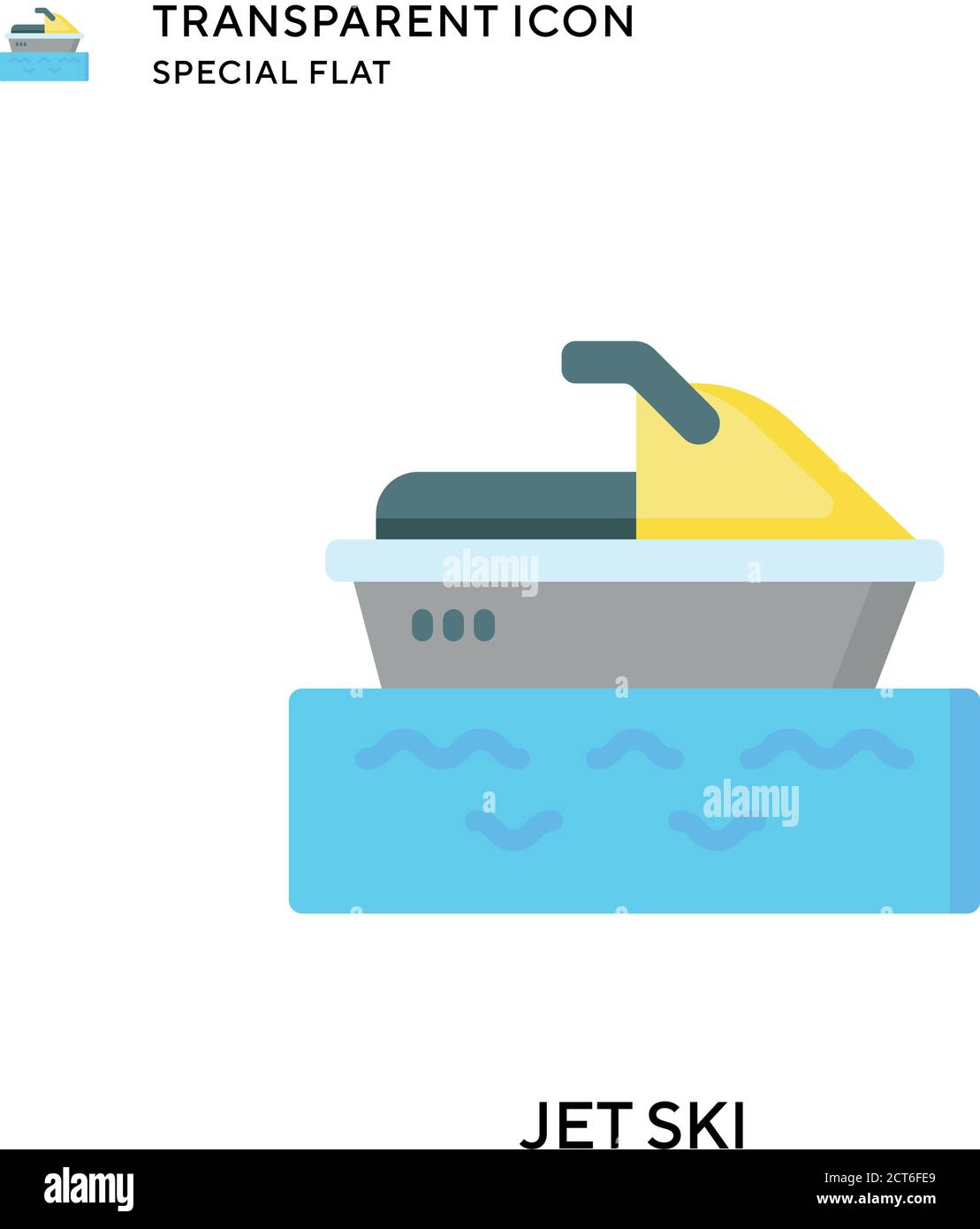Jet ski vector icon. Flat style illustration. EPS 10 vector Stock ...