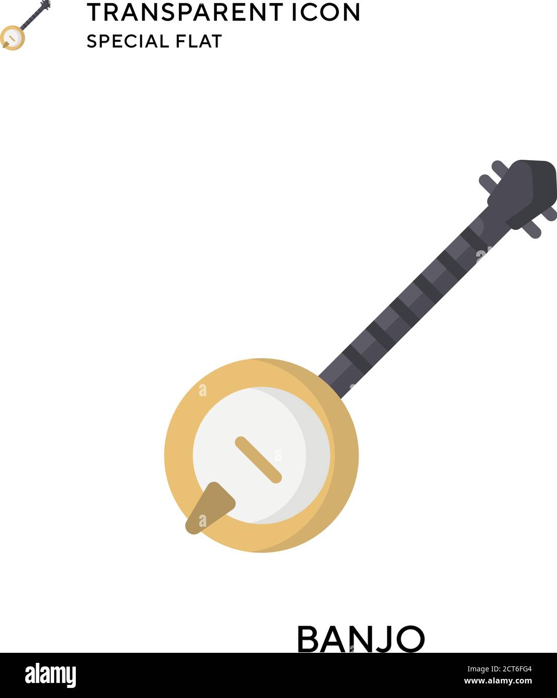 Banjo vector icon. Flat style illustration. EPS 10 vector Stock Vector ...