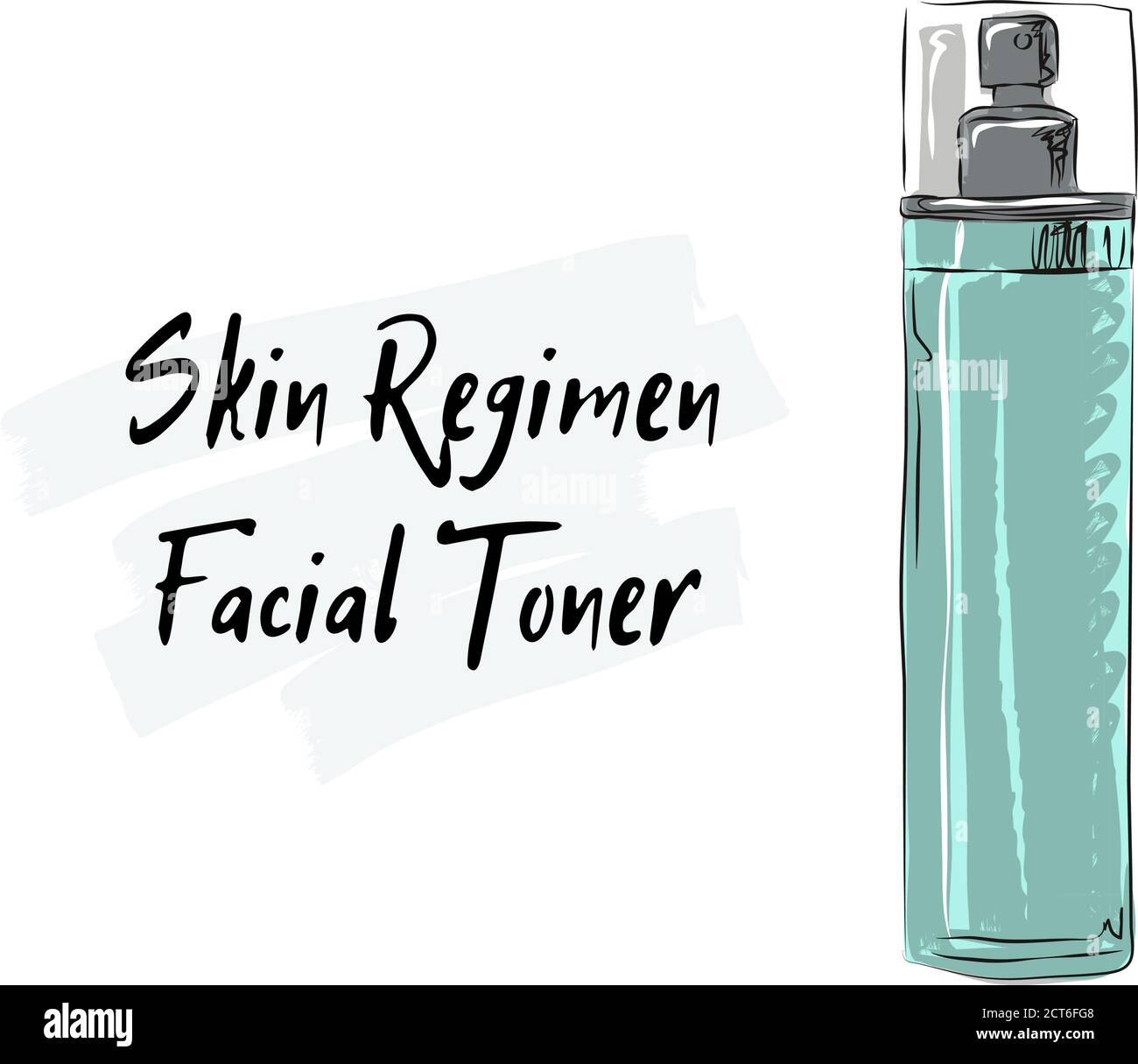 Skin Regimen Facial Toner Sketch Of Cosmetics Stock Vector Image And Art