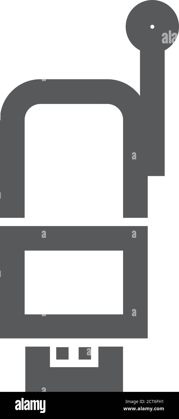 Wireless receiver icon in thick outline style. Black and white ...