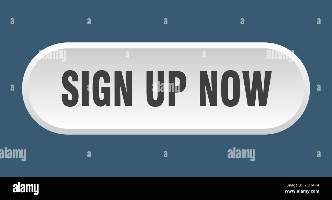 sign up now button. rounded sign isolated on white background Stock ...