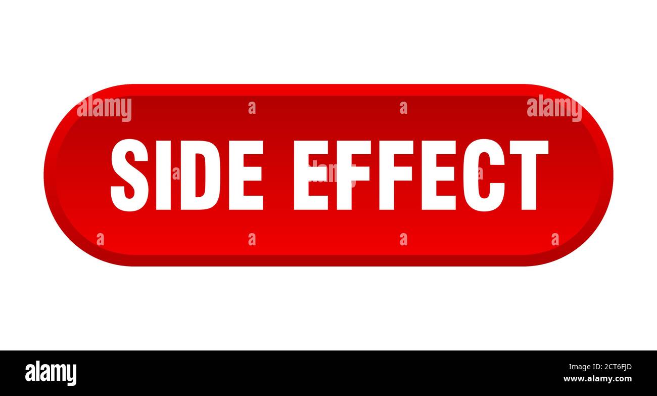 side effect button. rounded sign isolated on white background Stock ...