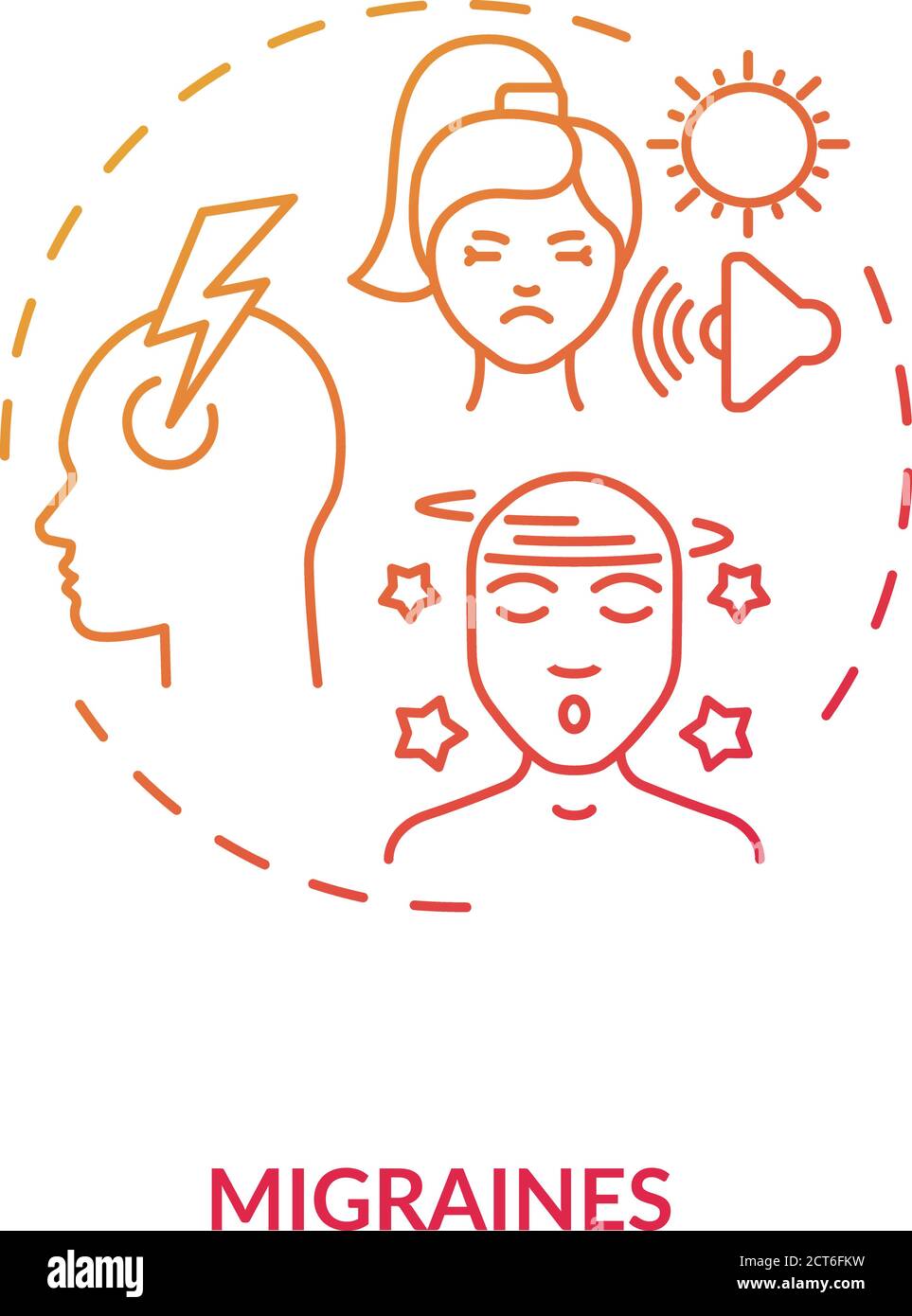 Migraines concept icon Stock Vector Image & Art - Alamy