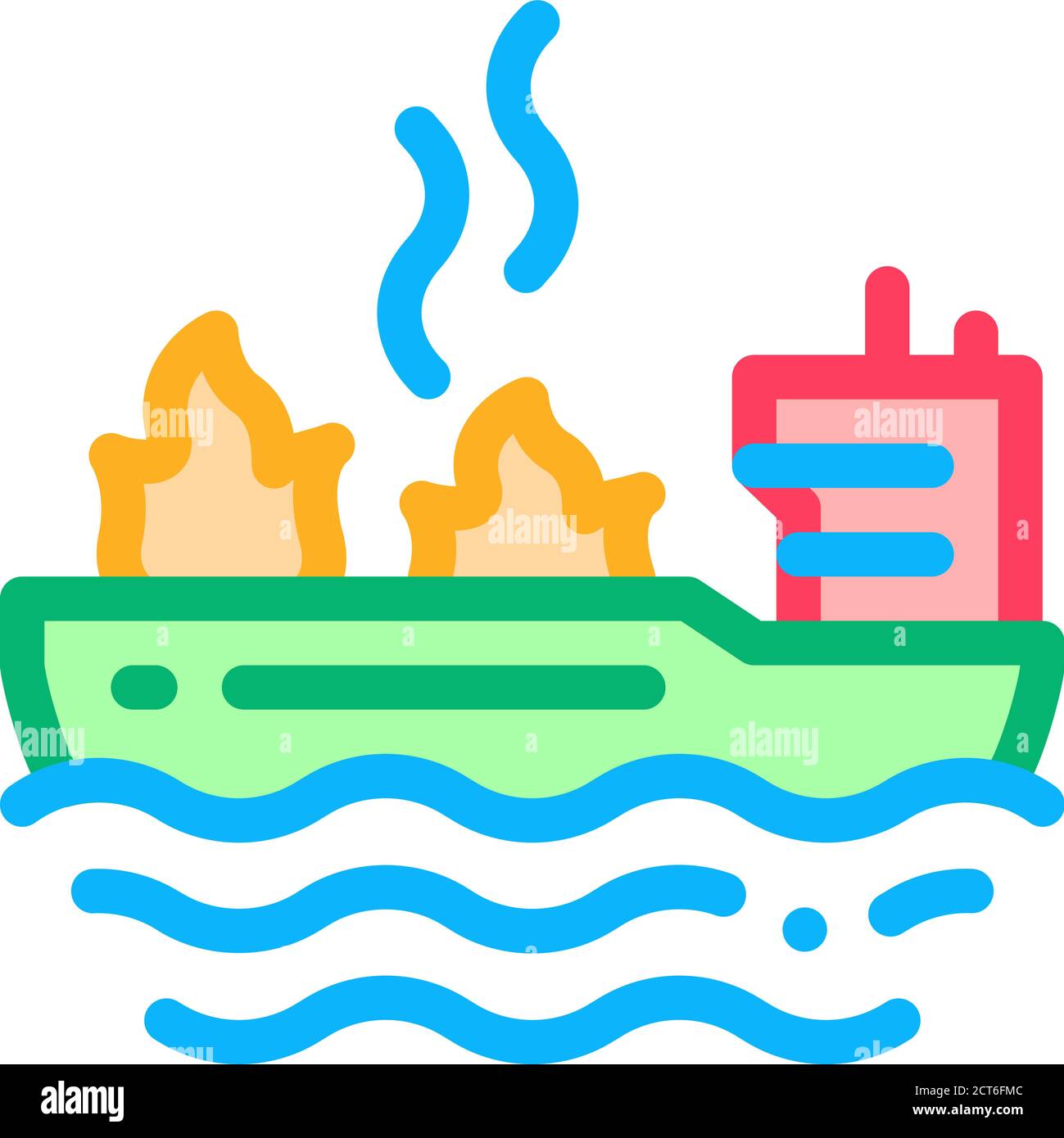 fire on ship icon vector outline illustration Stock Vector Image & Art ...