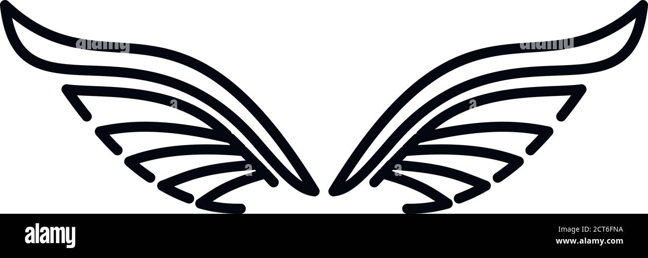 Bird wings icon. Outline bird wings vector icon for web design isolated ...