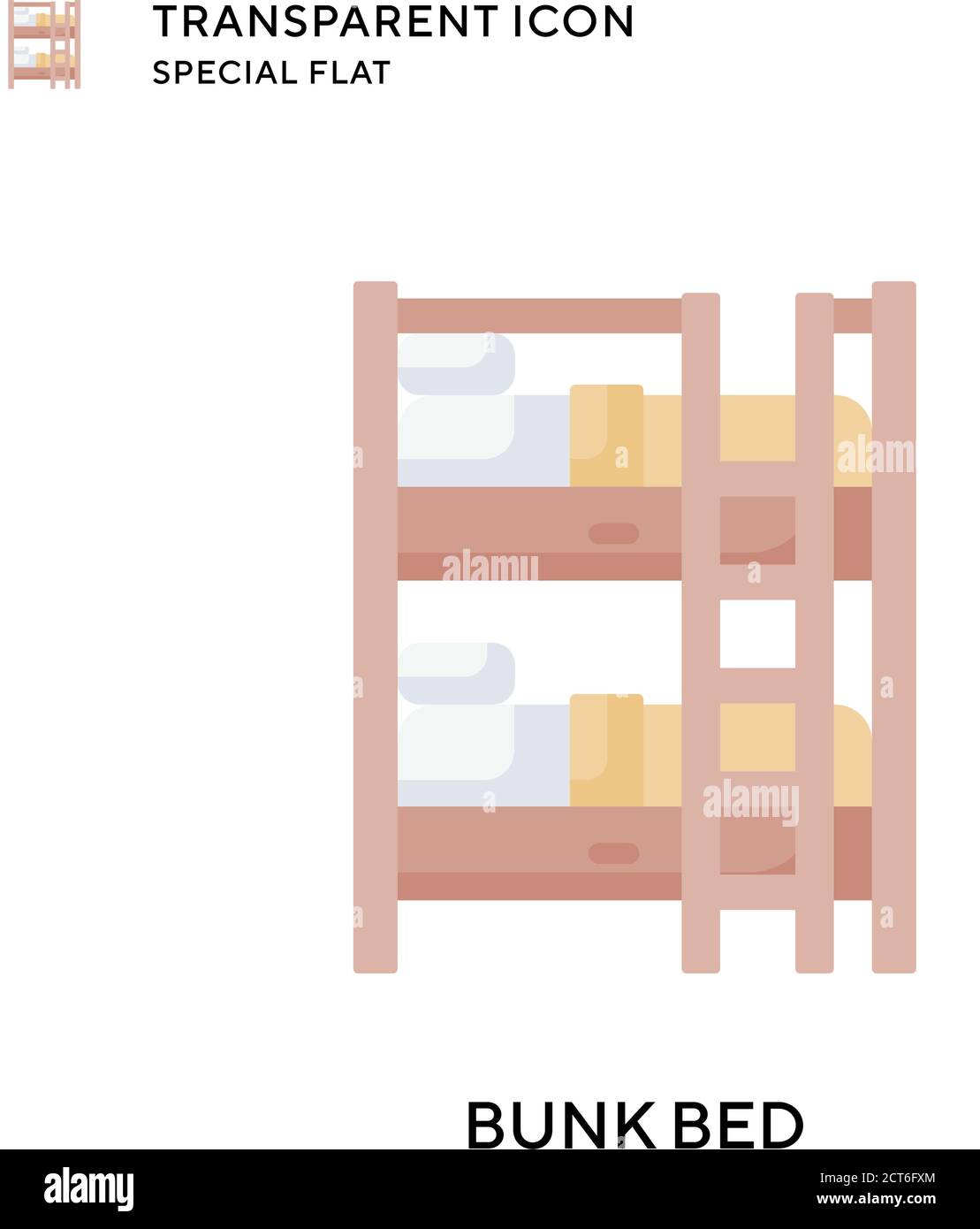 Bunk bed vector icon. Flat style illustration. EPS 10 vector Stock ...