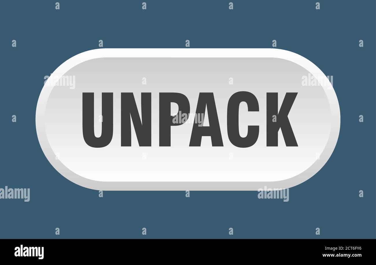 unpack button. rounded sign isolated on white background Stock Vector ...