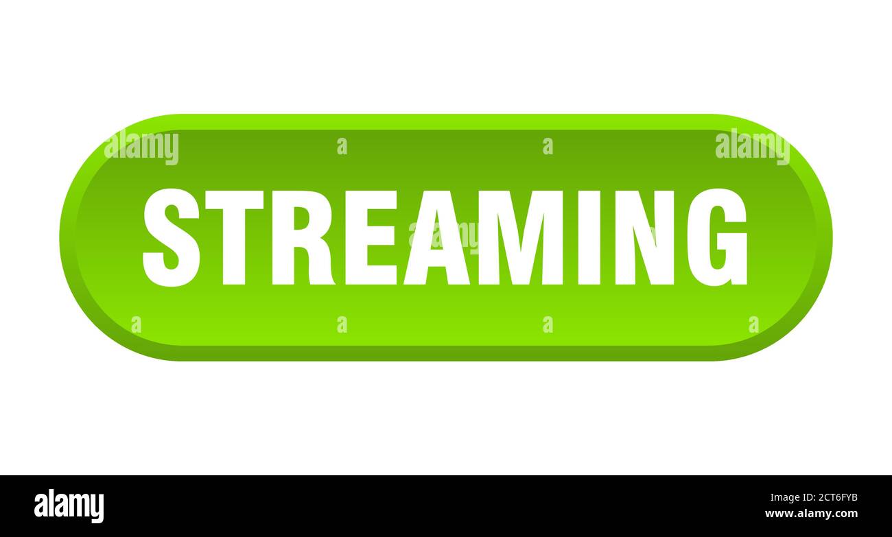 streaming button. rounded sign isolated on white background Stock ...
