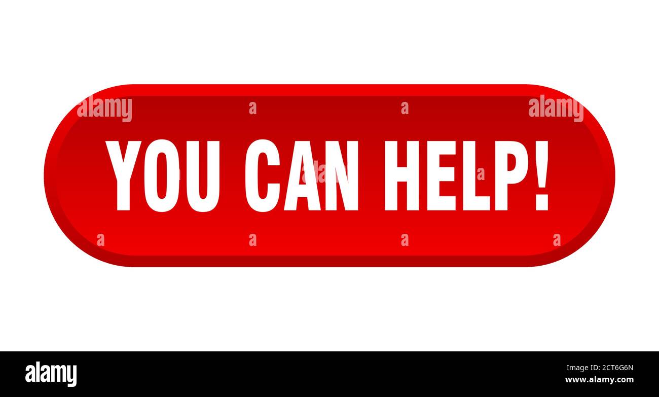 you can help button. rounded sign isolated on white background Stock ...