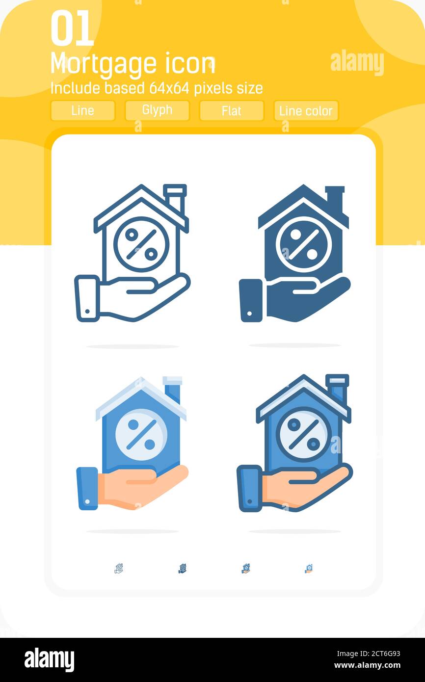mortgage premium icon with multiple style isolated on white background ...