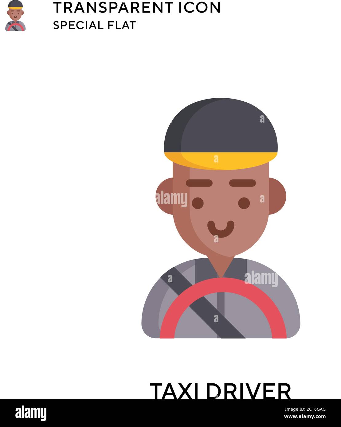 Taxi driver vector icon. Flat style illustration. EPS 10 vector Stock ...