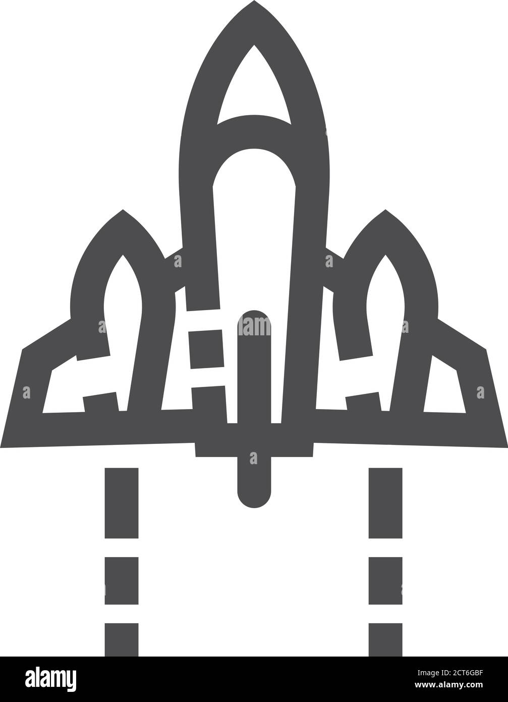 Stealth bomber icon in thick outline style. Black and white monochrome ...