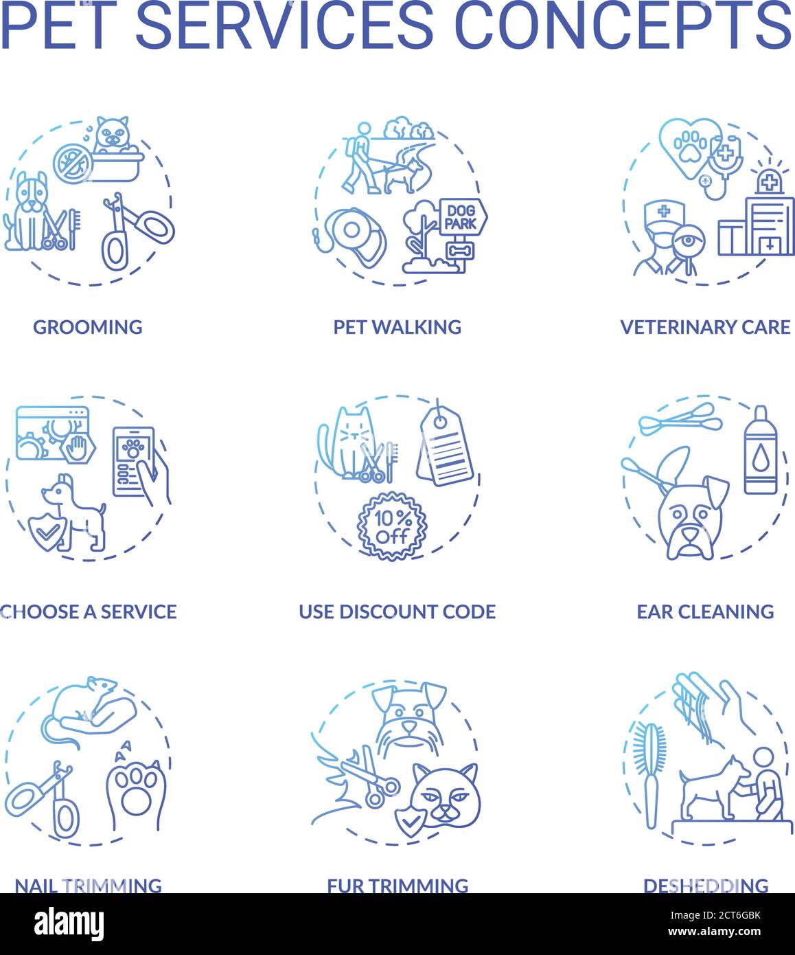 Pet care icon pack Cut Out Stock Images & Pictures - Alamy