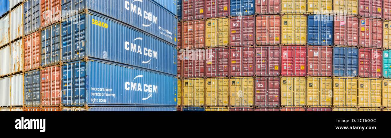 Container, Verladebahnhof Dornstadt bei Ulm, Baden-Württemberg ...