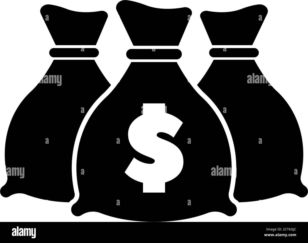 Three Money Bags, Dollar Banking Sack. Flat Vector Icon illustration ...