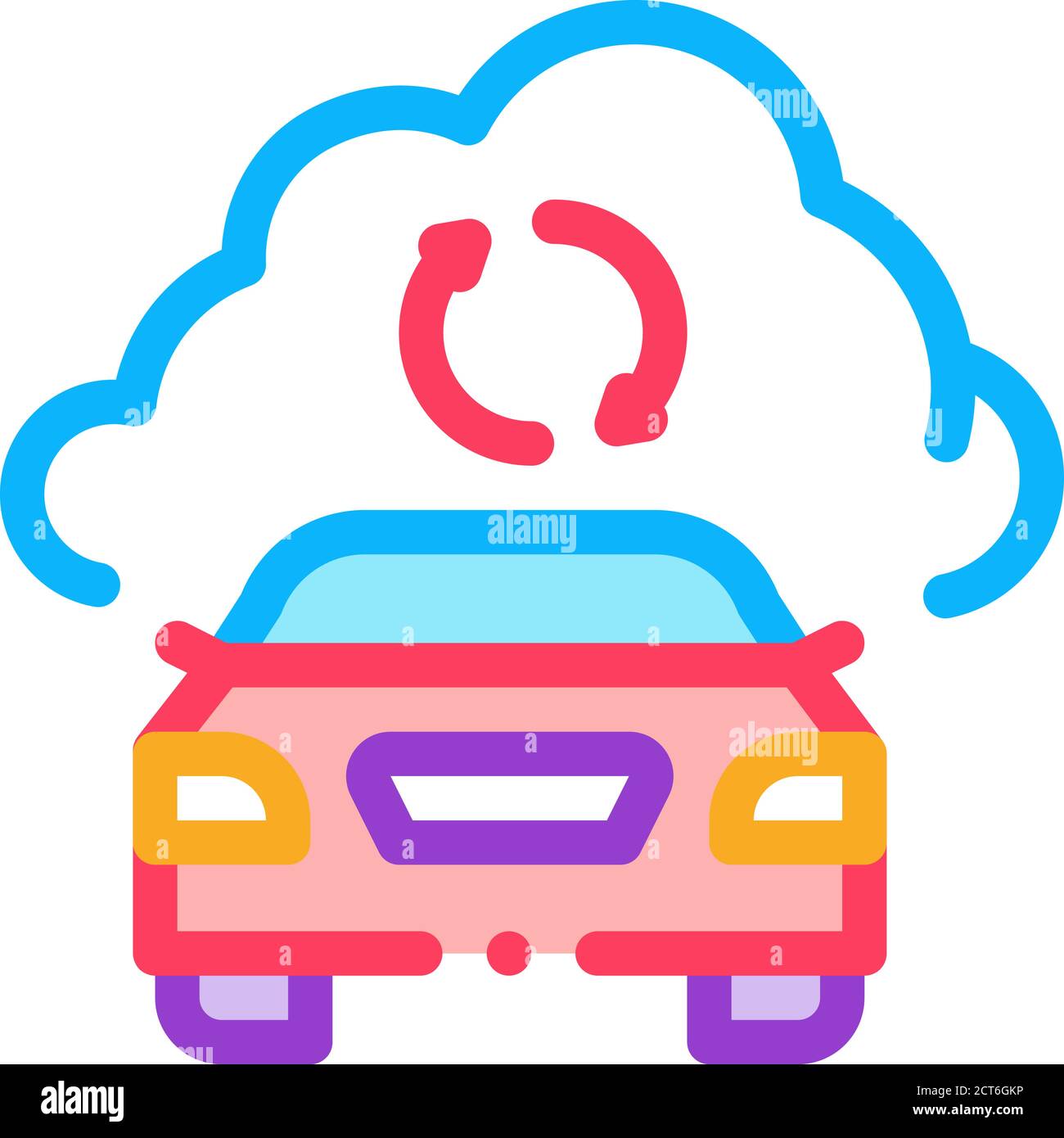 smart car connection cloud icon vector outline illustration Stock ...
