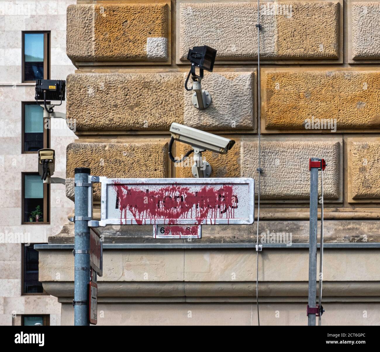Defaced mohrenstrasse sign hi-res stock photography and images - Alamy