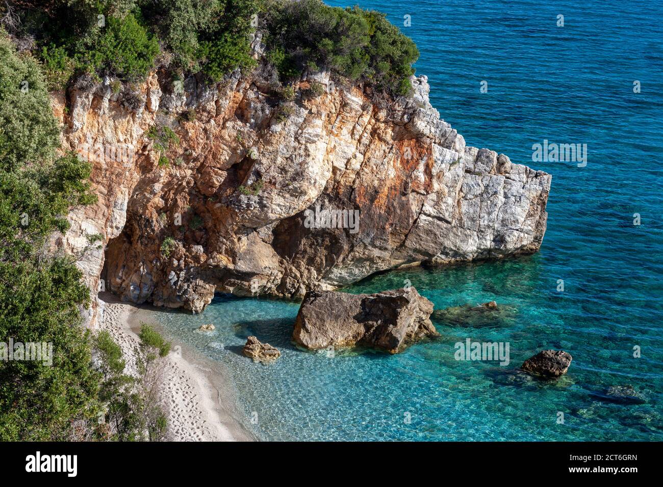 Beaches of Greece, Mylopotamos beach from above, Pelion, Volos district ...