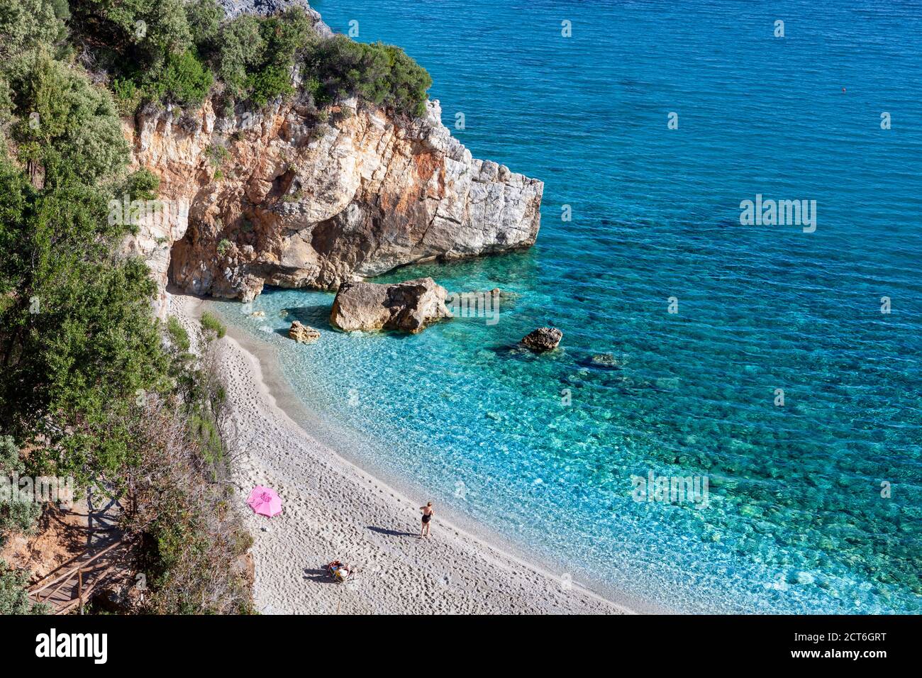 Beaches of Greece, Mylopotamos beach from above, Pelion, Volos district ...