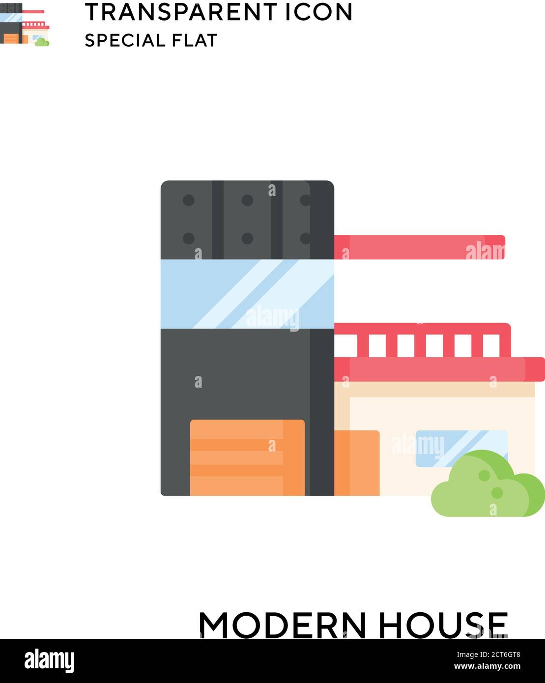 Modern house vector icon. Flat style illustration. EPS 10 vector Stock ...