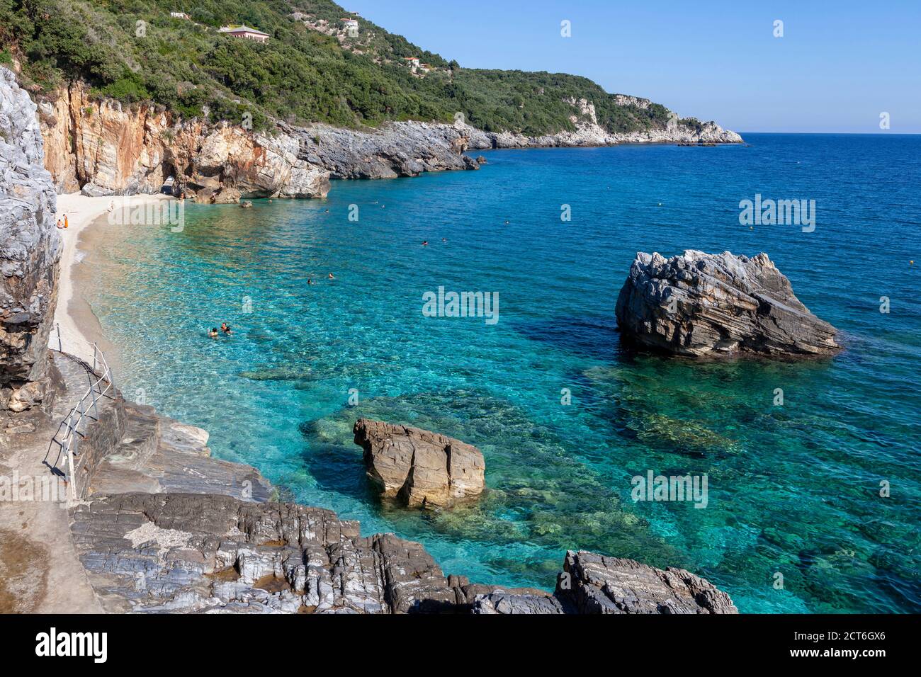 Beaches of Greece, rock formations on Mylopotamos beach, Pelion, Volos ...