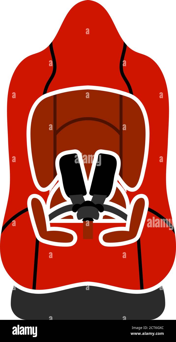 Baby Car Seat Icon. Flat Color Design. Vector Illustration Stock Vector ...