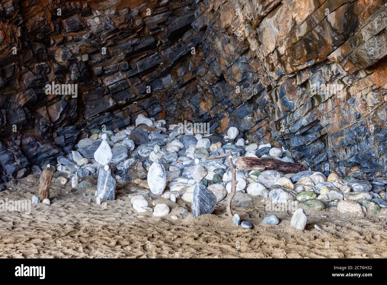 Beaches of Greece, rock formations on Mylopotamos beach, cave with ...