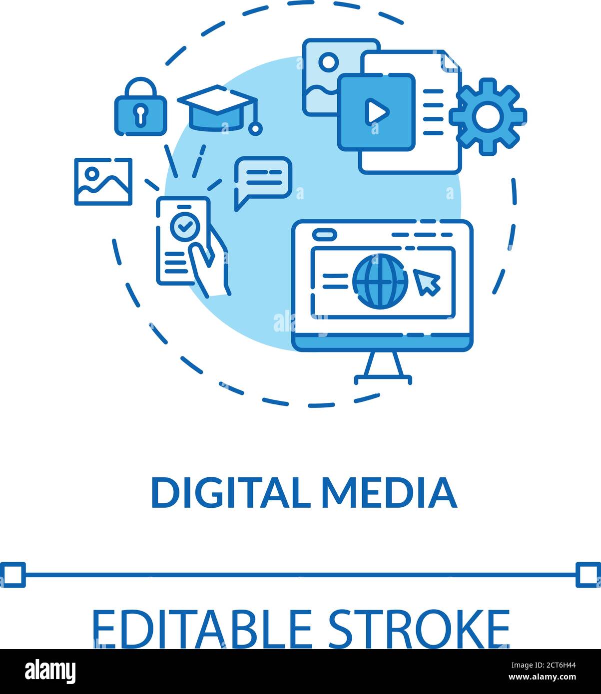 Digital media concept icon Stock Vector Image & Art - Alamy