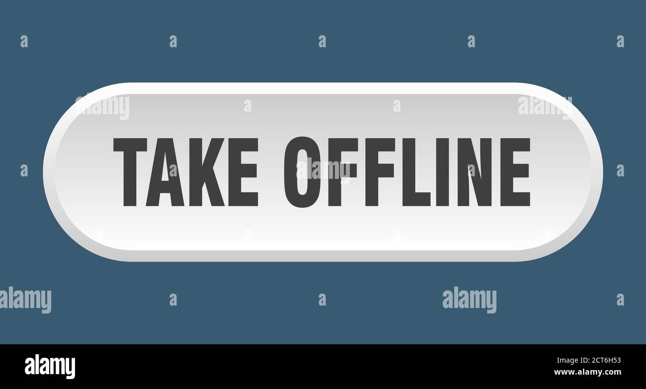 take offline button. rounded sign isolated on white background Stock ...