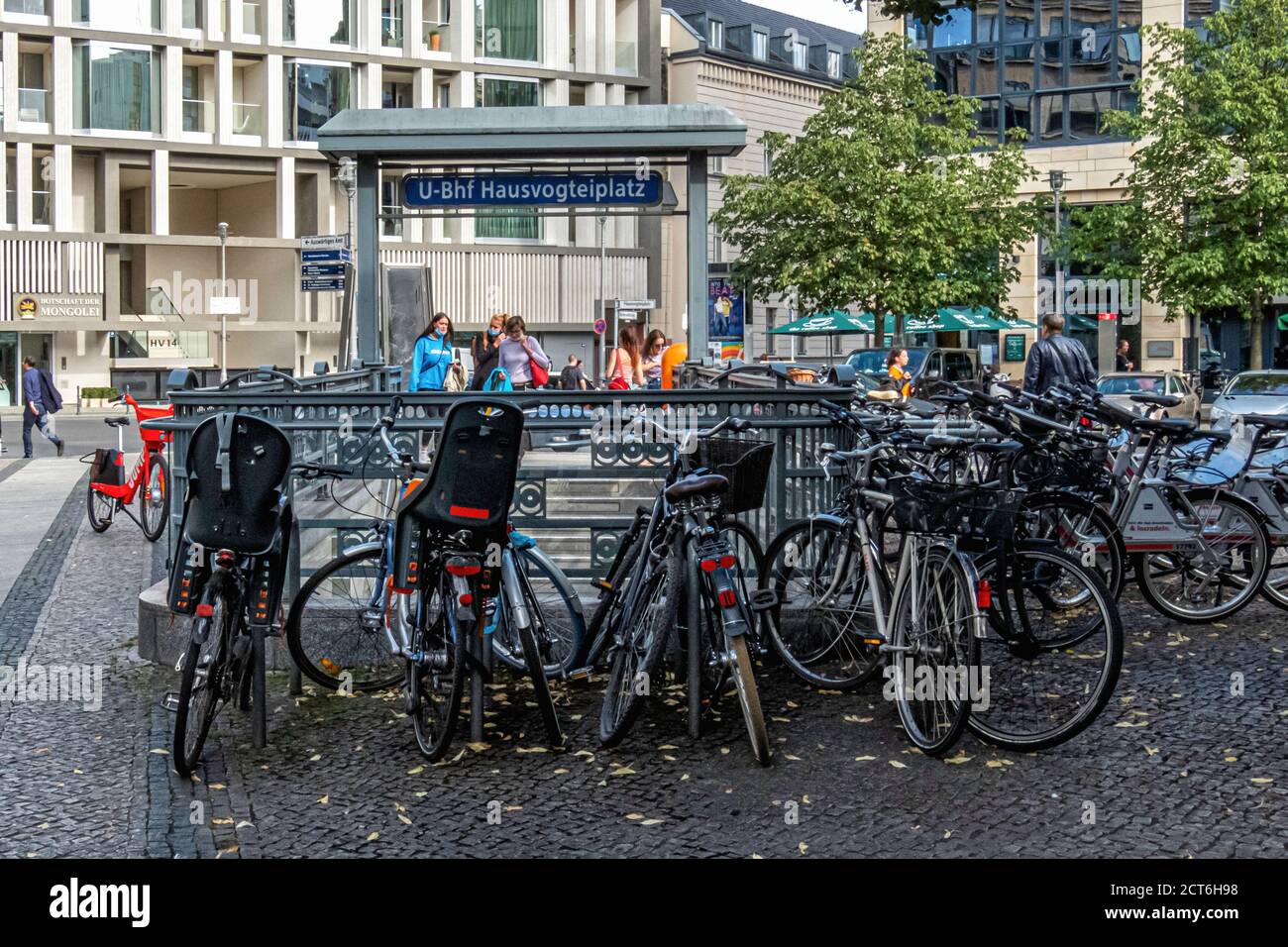 U Hausvogteiplatz Underground U-Bahn railway station entrance on the U2 ...