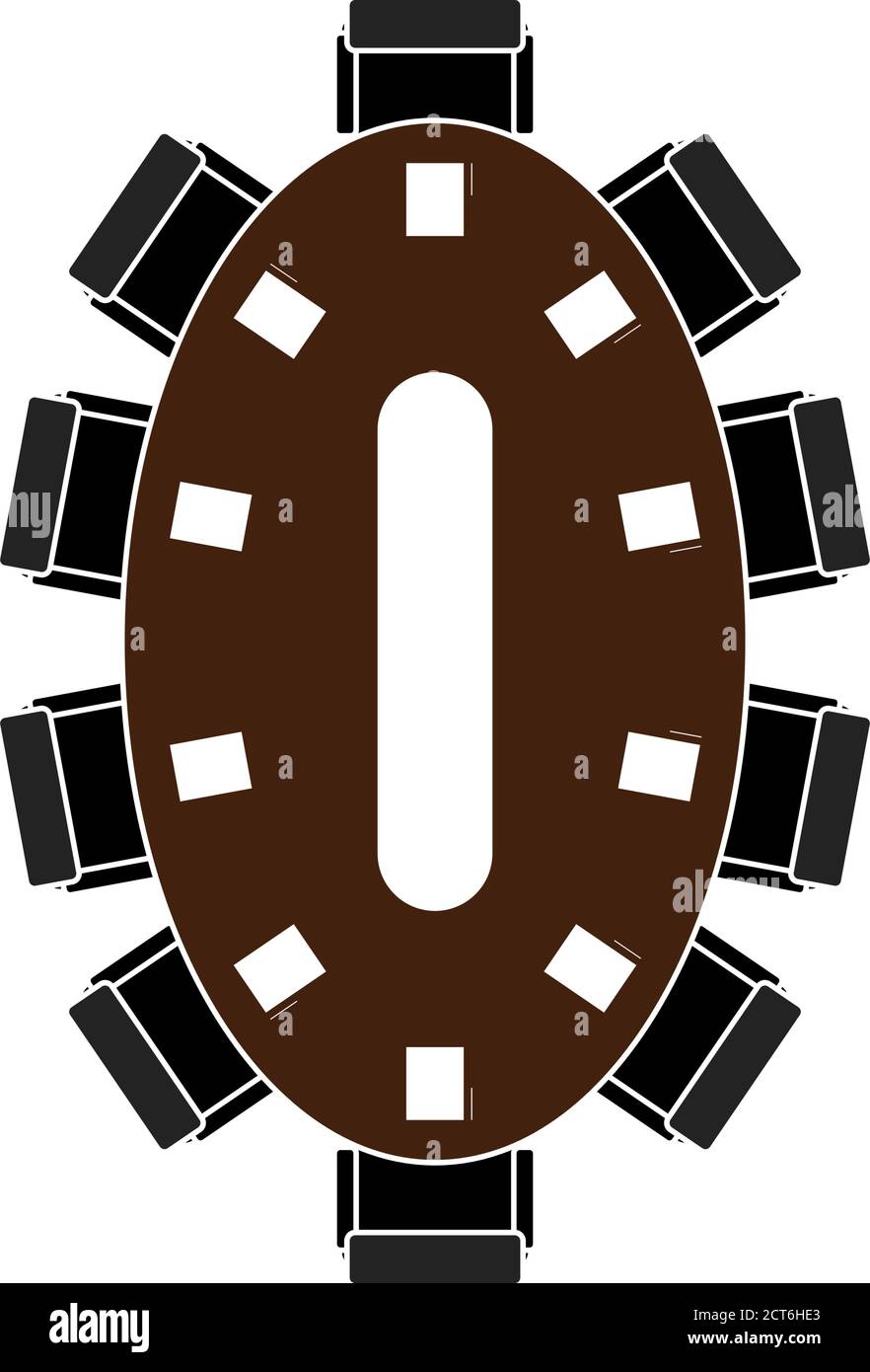 Negotiating Table Icon. Flat Color Design. Vector Illustration Stock ...