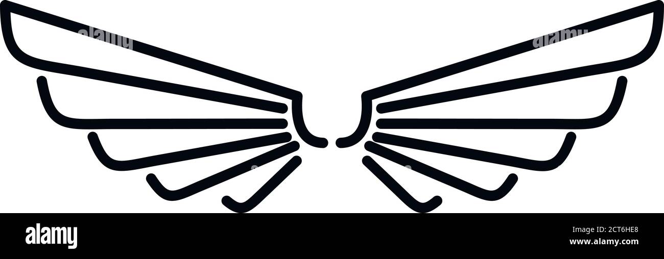 Cute wings icon. Outline cute wings vector icon for web design isolated ...
