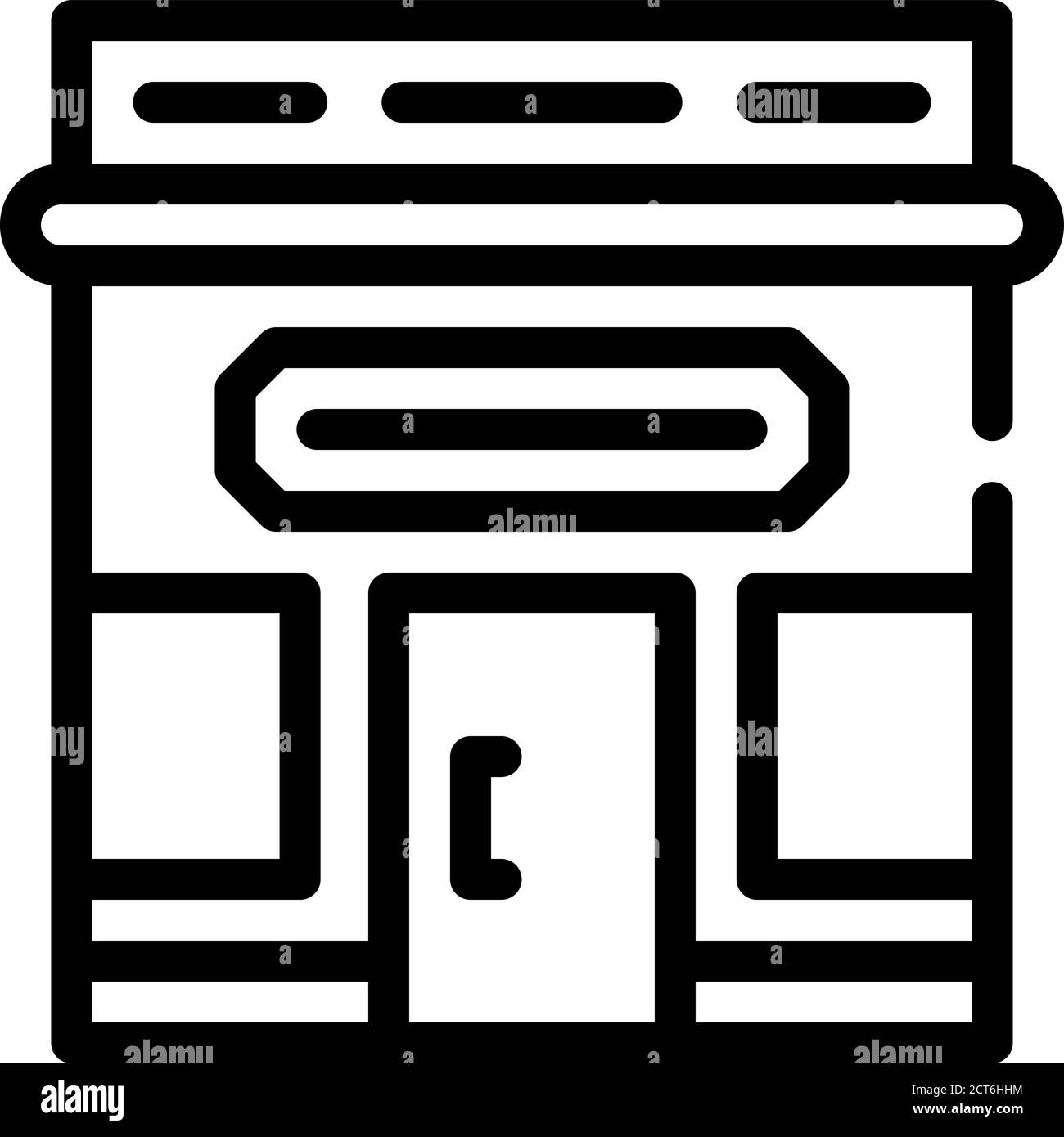 shop building line icon vector symbol illustration Stock Vector Image ...