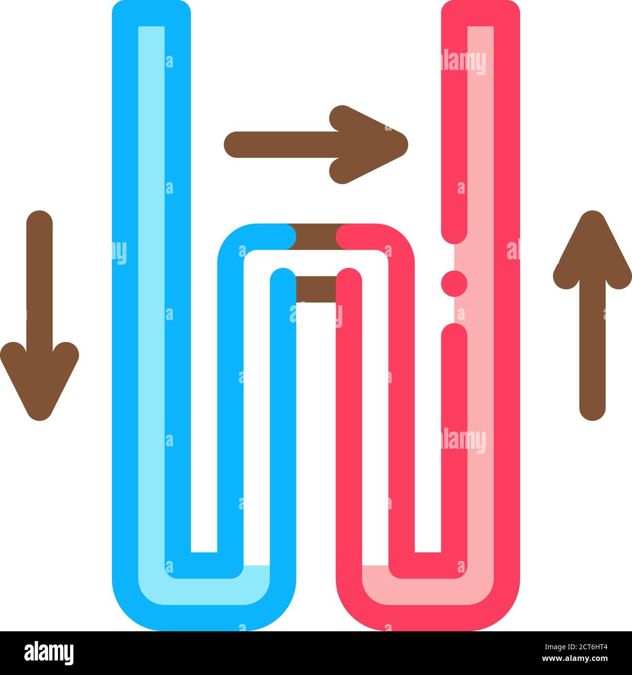 geothermal tube heating equipment icon vector outline illustration ...