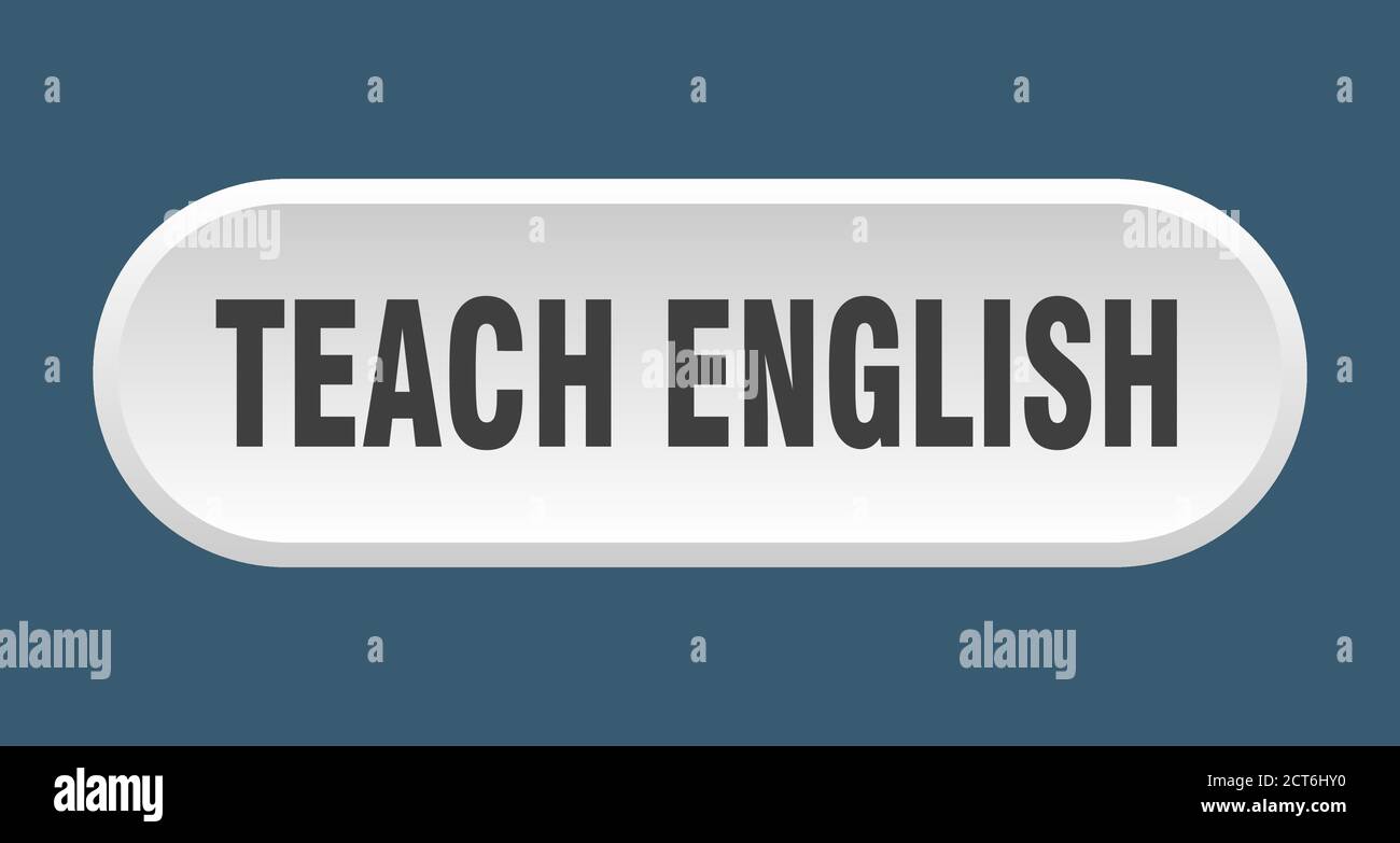 teach english button. rounded sign isolated on white background Stock ...